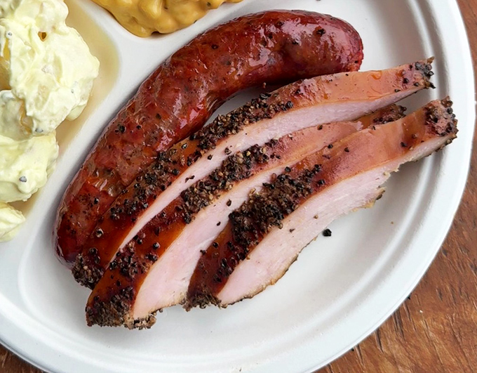 Smoked turkey that defies the "dry poultry" stereotype. This bird flew close enough to flavor heaven to bring back souvenirs.