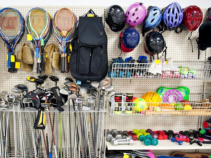 From tennis rackets to bike helmets, the sports section proves that getting into a new hobby doesn't require a second mortgage.