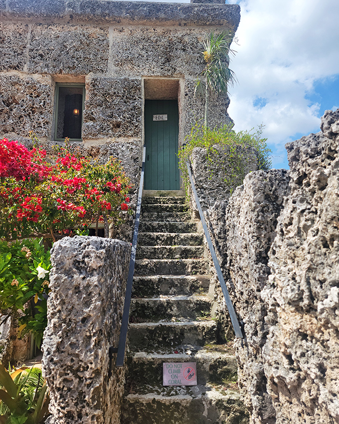 A stairway to&hellip; somewhere intriguing. These coral steps leading to Ed's quarters look like they belong in an Indiana Jones adventure. 