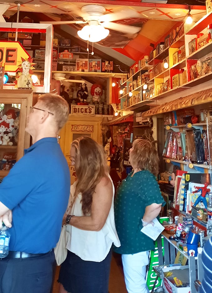 Visitors become time travelers as they navigate narrow aisles packed with memories, each turn revealing another "I had that!" moment.