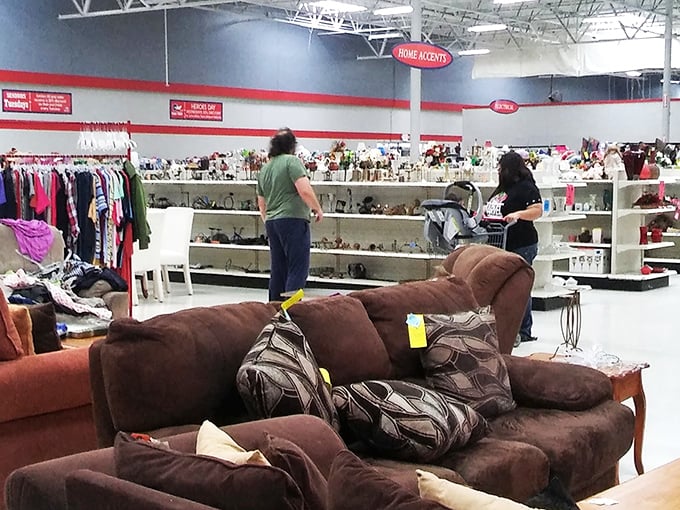 Shoppers navigate the home goods section with the focused determination of archaeologists, each seeking their own version of retail gold.
