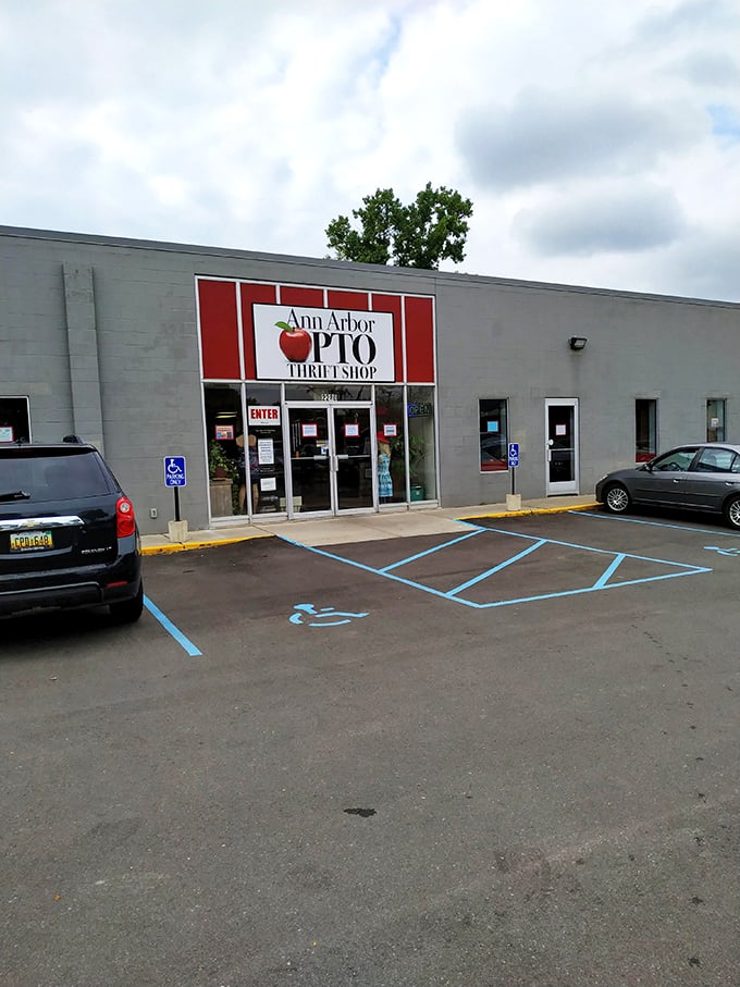 The Ann Arbor PTO Thrift Shop's apple logo isn't just cute&mdash;it's a promise that your shopping supports the core of education.