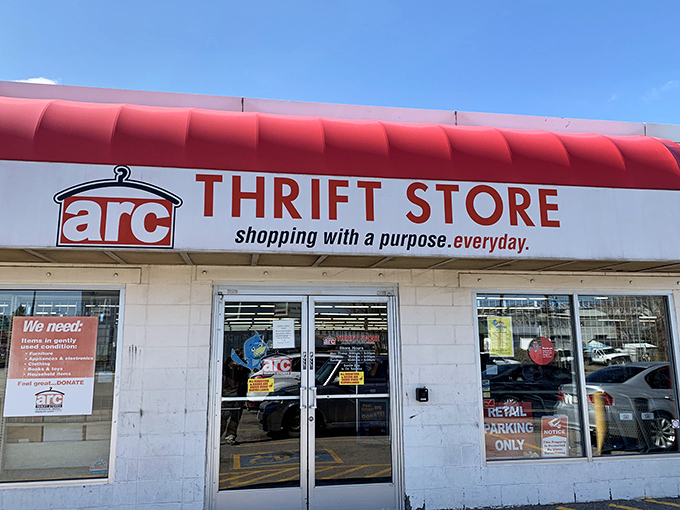 Another Arc location, another chance to strike thrifting gold. The brick facade hides a universe of possibilities!