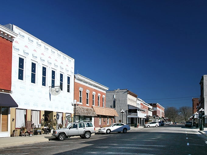 Arcola's quiet main street offers the kind of peace you can't put a price tag on—though they certainly try to keep those tags low.