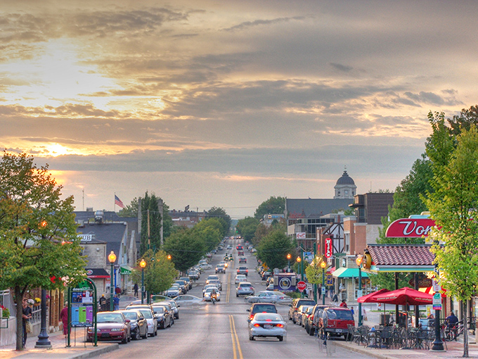 Bloomington's colorful downtown invites evening strolls that cost nothing but deliver priceless moments of small-town charm.