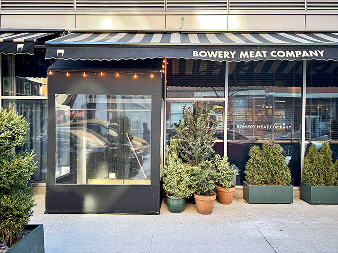 Bowery Meat Company brings sleek city style to the steak game. Those plants aren't the only green things worth admiring!
