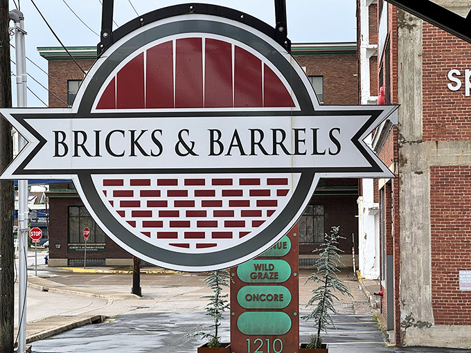 Bricks & Barrels' distinctive logo isn't just eye-catching&mdash;it's a bullseye marking the spot for Charleston's steak lovers.