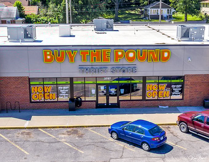 "Buy The Pound" might be the most exciting three words in thrifting. Like an all-you-can-eat buffet for your closet!