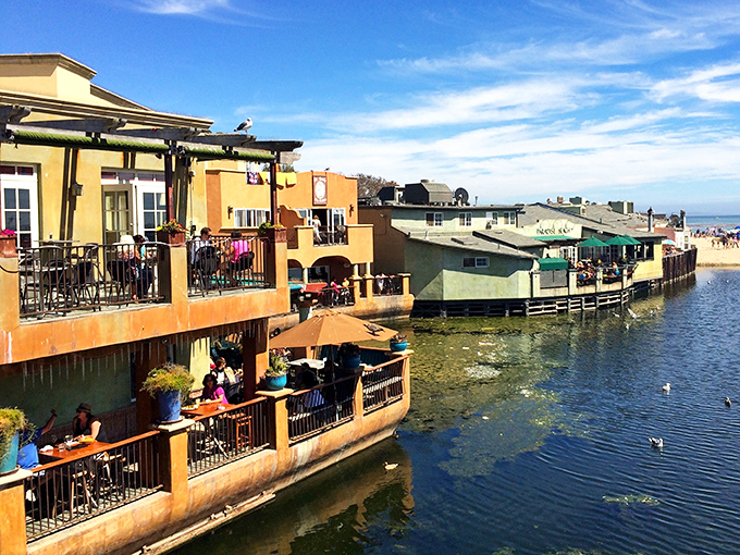 Capitola's waterfront homes wear colors so cheerful they make even the morning fog smile.