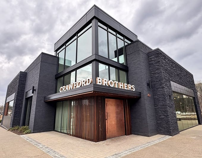 Crawford Brothers' modern exterior might look like an art gallery, but inside they're creating masterpieces on plates.