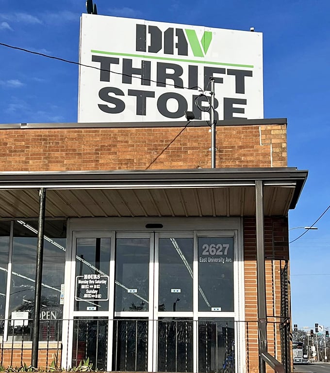 The DAV Thrift Store's vintage brick facade and simple signage hide a world of possibilities&mdash;and support for those who served.