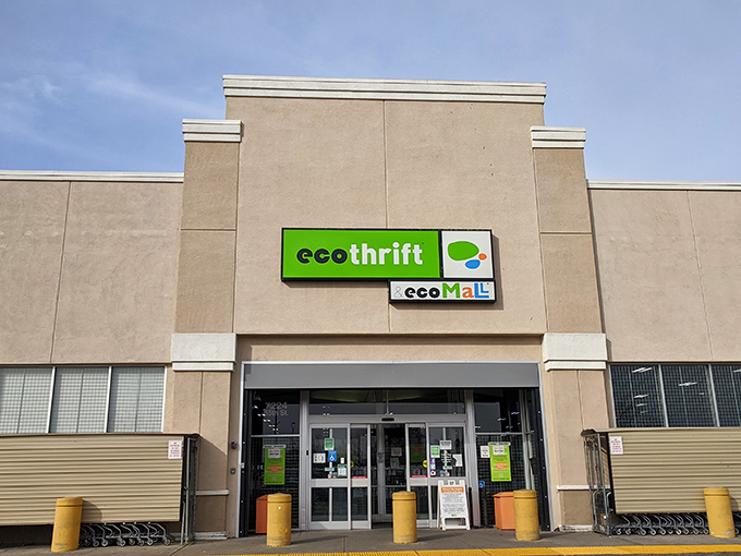 Eco Thrift's green signage isn't just a color choice&mdash;it's a philosophy wrapped in bargain-hunting bliss.