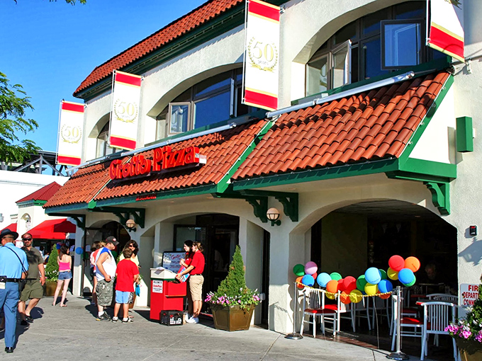 Grotto Pizza's beachfront location serves up slices that taste like summer vacation, even in the dead of winter.