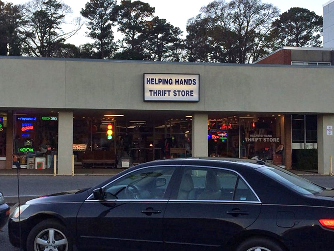 Traffic light included! Helping Hands' storefront gives the green light to treasure hunters ready for a full day's adventure.