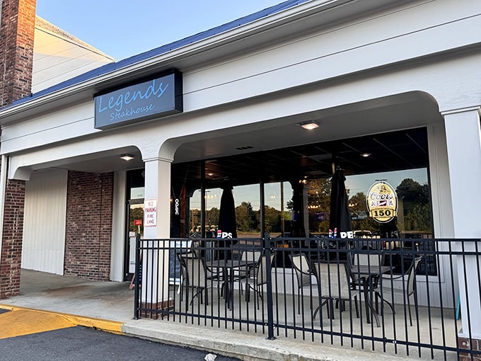 Legends Steakhouse keeps it simple outside so they can focus on the magic happening inside. Don't judge this steak by its storefront!