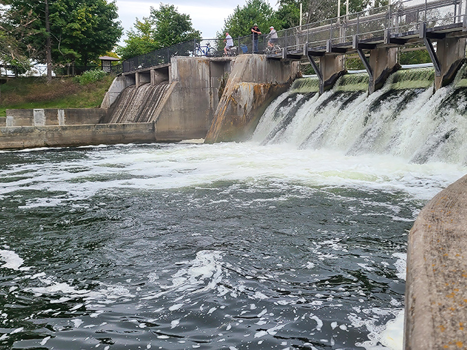 Ludington's dam creates nature's own water show, proving you don't need Vegas fountains to be mesmerized by falling water.