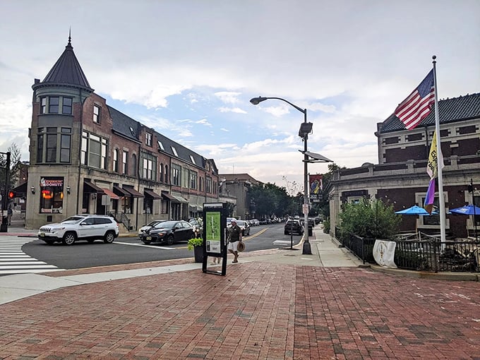 Historic row houses with that distinctive brownstone charm - architectural eye candy that never goes out of style.