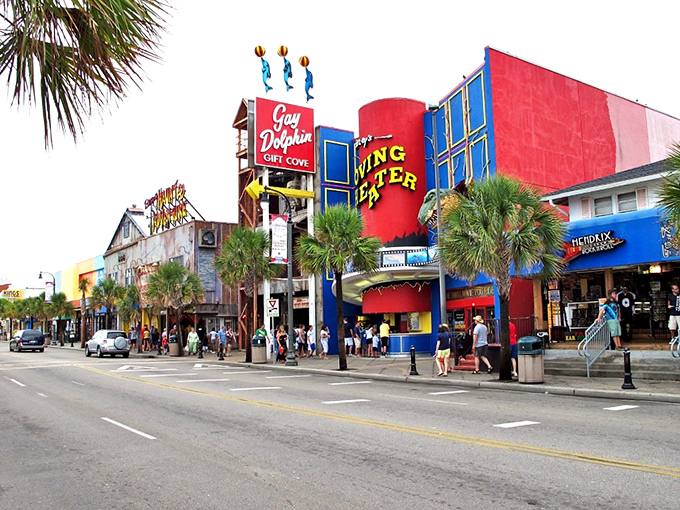 Myrtle Beach's colorful boardwalk attractions&mdash;proof that coastal retirement can be both fun and budget-friendly.