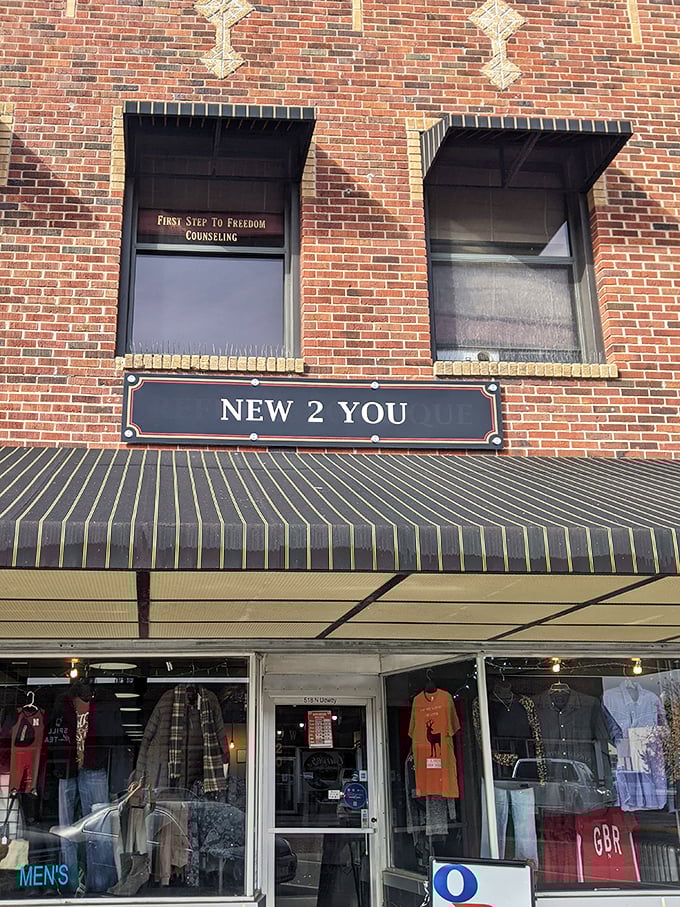 New 2 You's classic brick building houses fashion finds in North Platte. Small-town thrifting with big-city style!