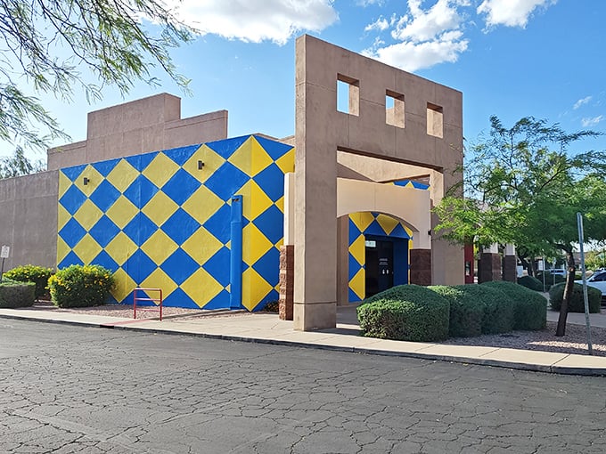 Behind that blue and yellow checkerboard facade lies one of Arizona's most unique dining experiences. Pizza with a side of pipe organ? Yes, please!