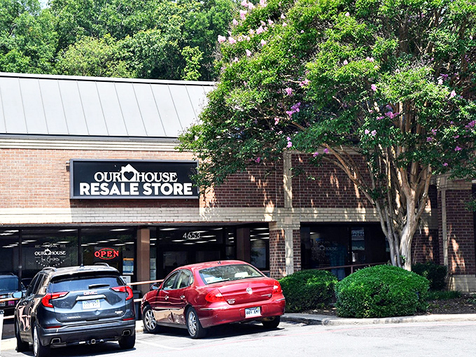 Our House Resale's unassuming storefront hides a carefully curated collection that puts the "chic" in secondhand.