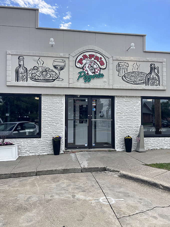 Papa's Pizzeria's charming facade tells a story of small-town pizza that punches way above its weight class.