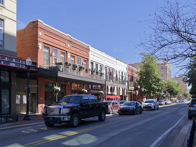 Pensacola's historic downtown invites you to stroll past Linda's Books and other local treasures on streets where history whispers from every storefront.