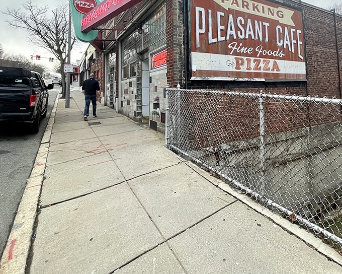 Pleasant Cafe's vintage storefront takes you back to simpler times &ndash; when pizza wasn't artisanal, just honestly delicious.