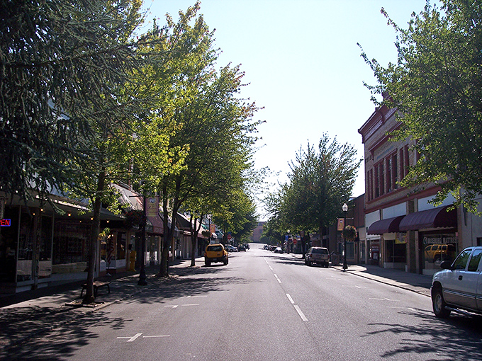 Roseburg's verdant cityscape reminds you that in Oregon, nature always finds a way to be part of town planning.