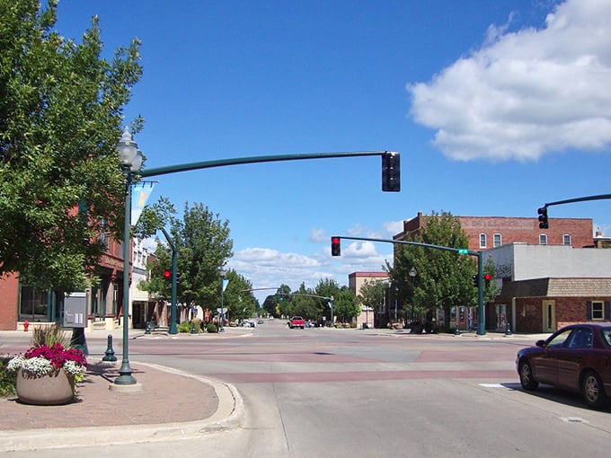 Spirit Lake's wide streets and well-maintained storefronts create a postcard-perfect setting for affordable lakeside living.