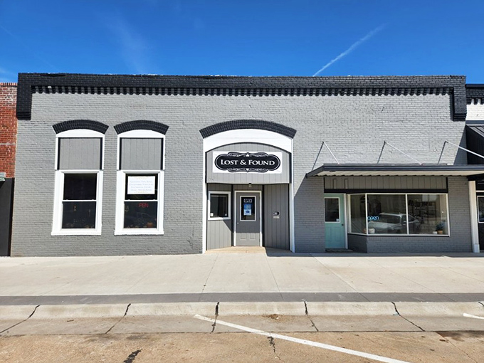 Superior Indoor Flea Market's simple sign and entrance belie the treasures within. Small town charm, big market finds!