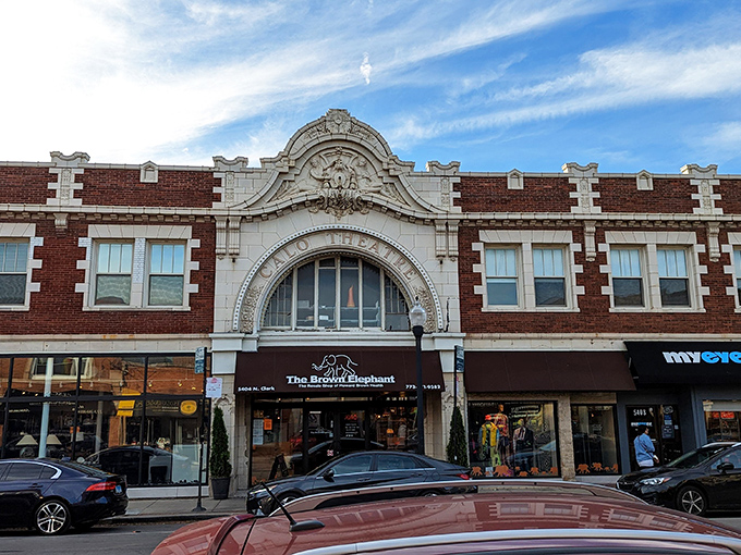 The Brown Elephant's historic theater facade adds a touch of glamour to thrifting&mdash;shopping with a side of architectural eye candy.