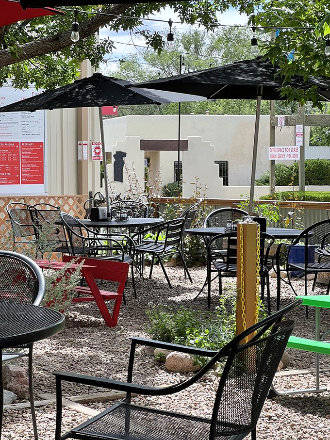 Where pizza meets zen garden. Back Road's patio is the perfect setting for contemplating life's greatest question: one more slice?