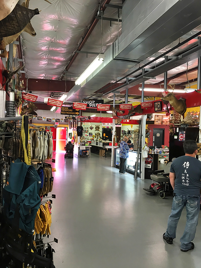 The ceiling might be industrial, but Caesar Creek's shopping experience is anything but. Follow those colored floor lines like Dorothy following the yellow brick road!