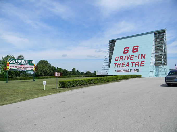 The iconic 66 Drive-In Theatre in Carthage offers affordable entertainment under the stars. Some things in life still cost less than popcorn at the multiplex!