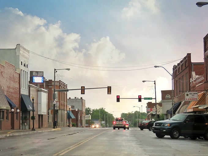 Checotah's town square looks like it's waiting for a community festival to break out at any moment.