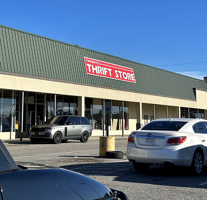 Community Thrift's simple signage masks the complexity within&mdash;where one day's shopping might furnish next year's home.