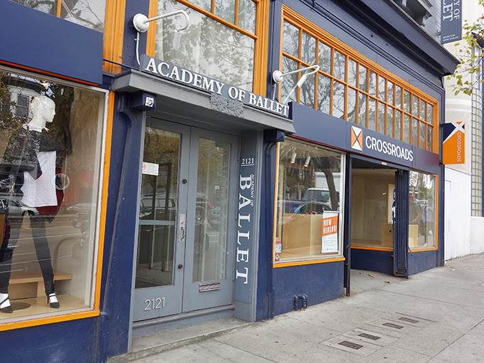 Nestled between San Francisco's Academy of Ballet and busy sidewalks, fashion finds its second life at Crossroads Trading.