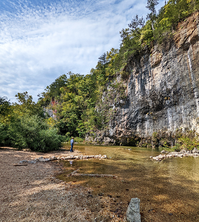 The impossibly clear waters at Echo Bluff State Park make you wonder if someone secretly installed glass beneath the surface.