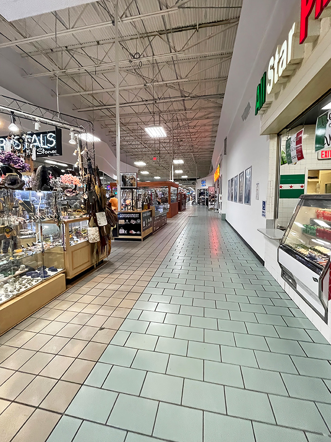 Cowboy hats and boots line the walls like a Western movie set come to life.