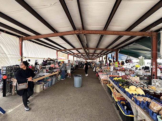Pass Christian's open-air market design captures coastal breezes while shoppers hunt for everything from produce to antiques.