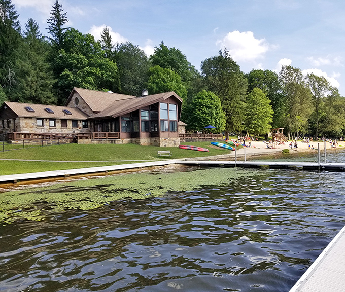 Cabin dreams come true! Herrington Manor's waterfront retreat center looks like it jumped straight out of a vacation catalog.