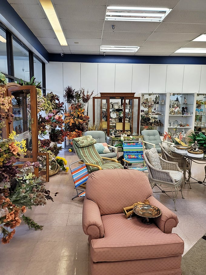 Furniture that looks barely loved sits patiently, waiting for its second chance at making a house a home.