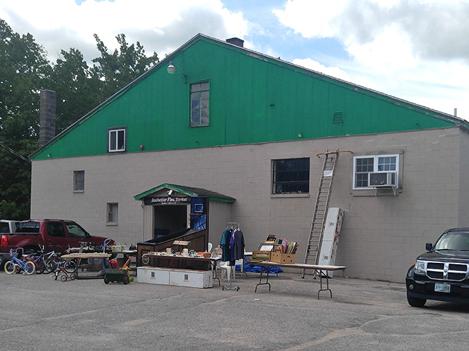 No frills, all thrills! J G's outdoor displays prove the best treasures don't need fancy packaging.