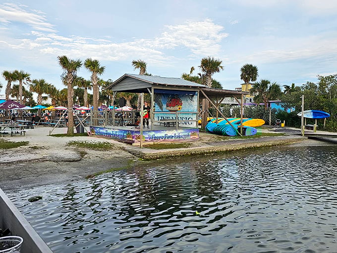 Where dolphins provide the entertainment and the seafood arrives by boat. JB's rustic charm is the real Florida experience.