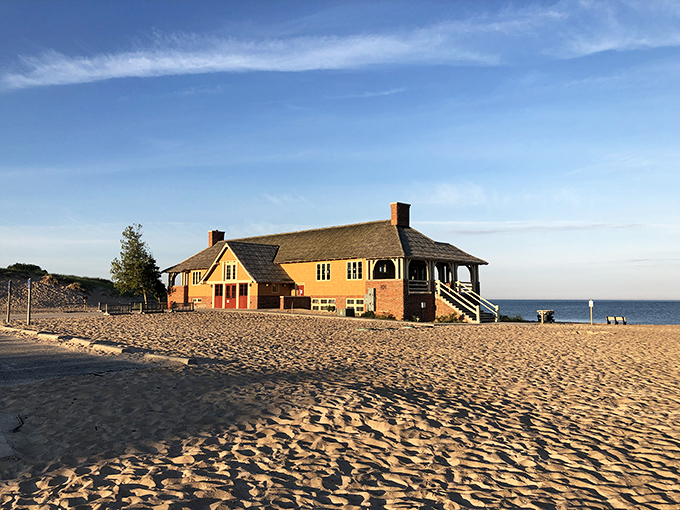 The charming beach house at Ludington looks like it belongs in a storybook&mdash;one where the main character definitely lives happily ever after.