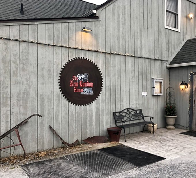 Simple exterior, extraordinary flavors inside the New London House. That weathered wood has seen generations of happy diners come and go.