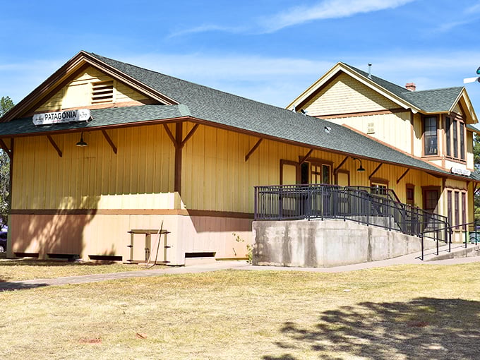 The historic train depot in Patagonia stands as a reminder of the town's connection to Arizona's colorful mining past.