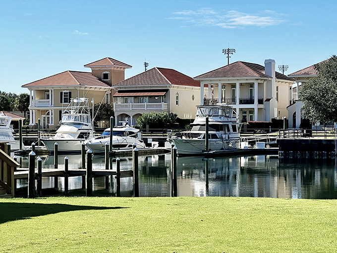 Sunlight plays across Pensacola's historic buildings, where brick facades and ornate details tell stories of the city's rich past.
