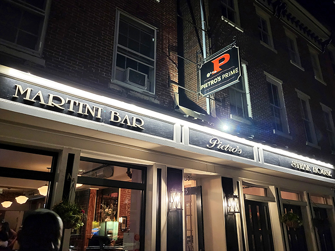 When the sun goes down, Pietro's Martini Bar sign lights up. The perfect signal that it's time for a perfectly cooked ribeye.